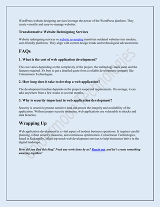 Web Application Development | Comprehensive Guide | PDF
