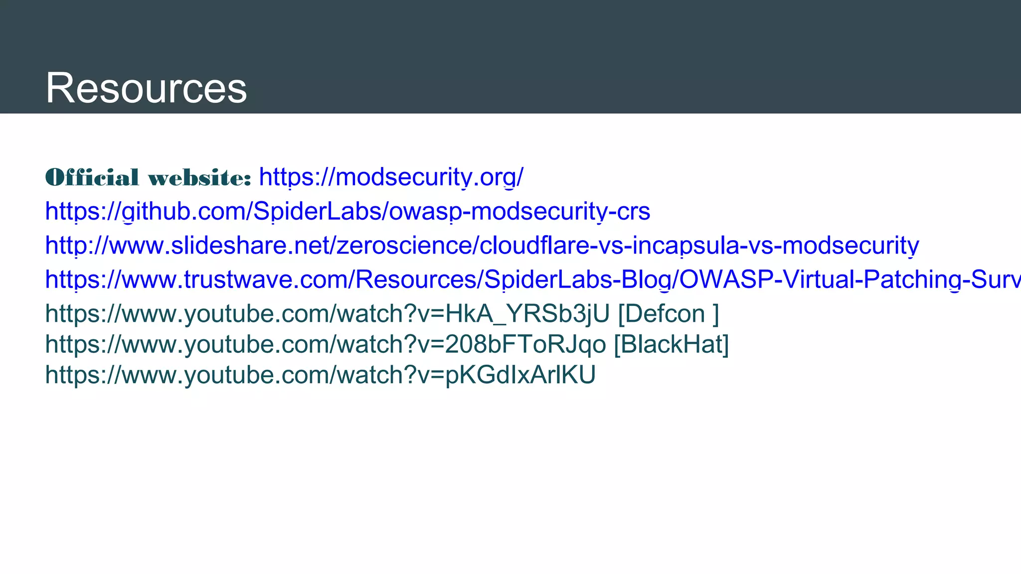 Web Application Firewall | ODP