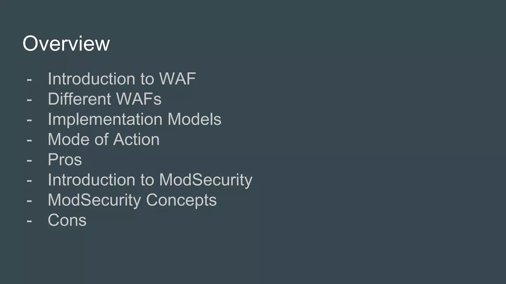 Web Application Firewall Odp