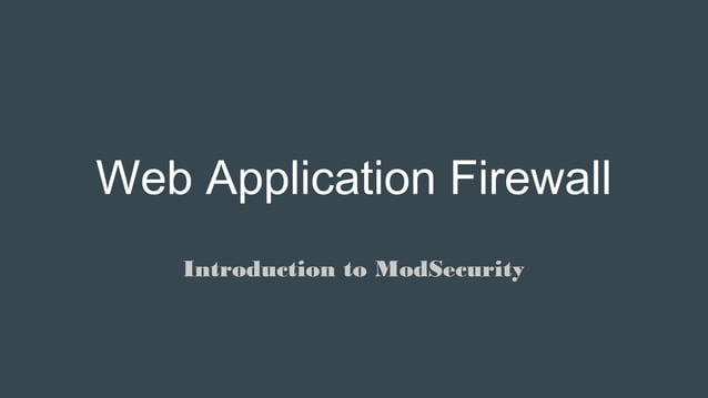 Web Application Firewall | ODP | Internet | Computing