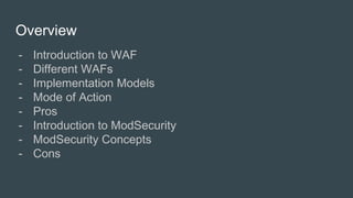 Web Application Firewall | ODP