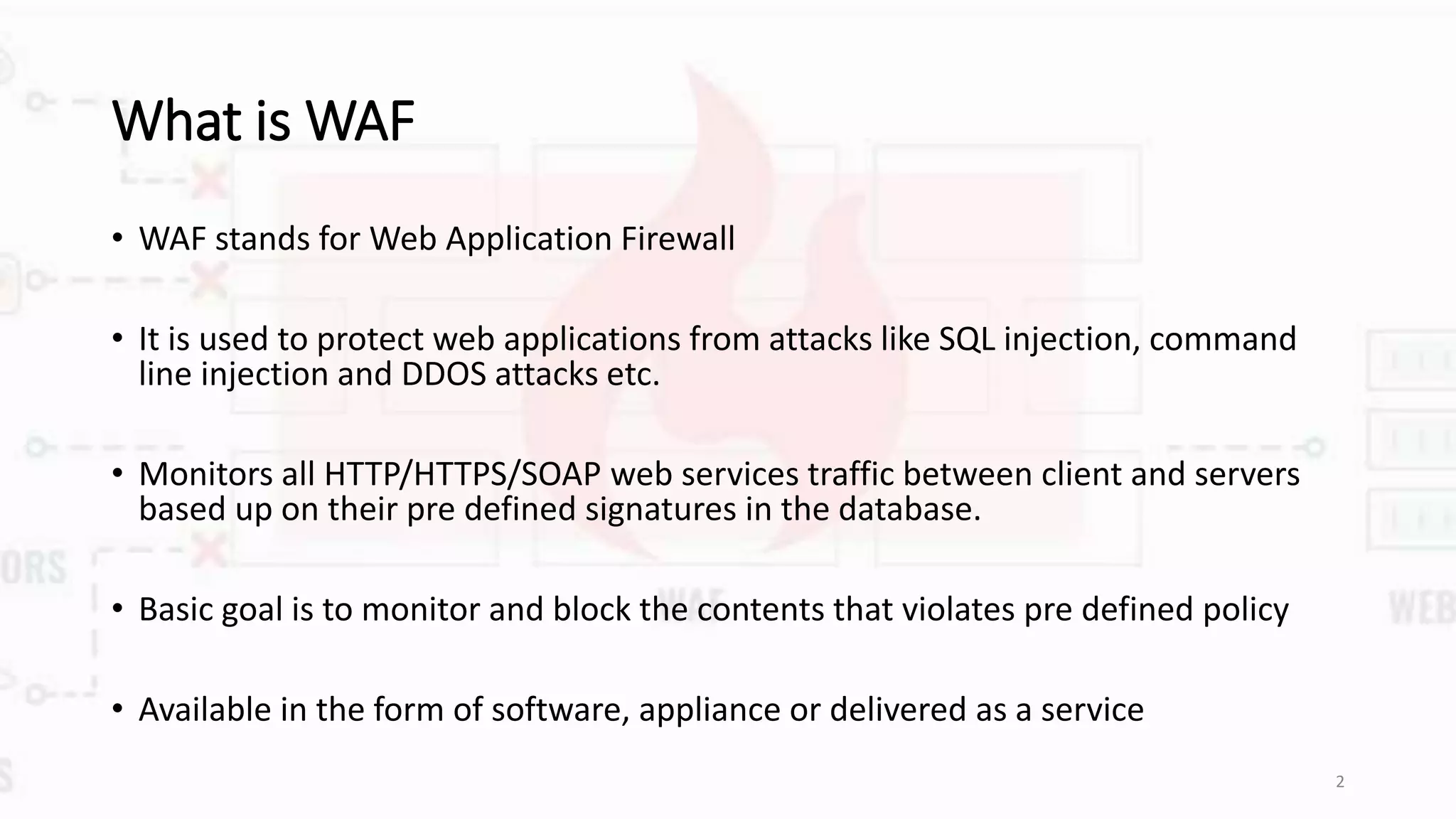 Web application firewall | PPTX | Internet | Computing