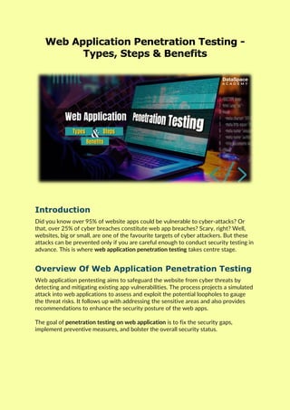 Web Application Penetration Testing - Types, Steps & Benefits.pdf