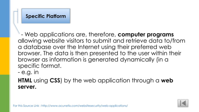 Web application presentation | PPT
