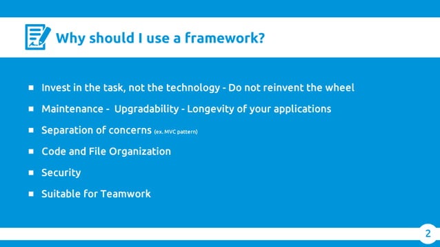 PHP Application Frameworks | PPT | Free Download