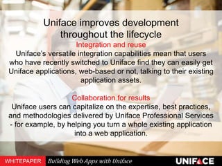 Whitepaper: Building Web Apps with Uniface | PPTX | Web Development | Internet