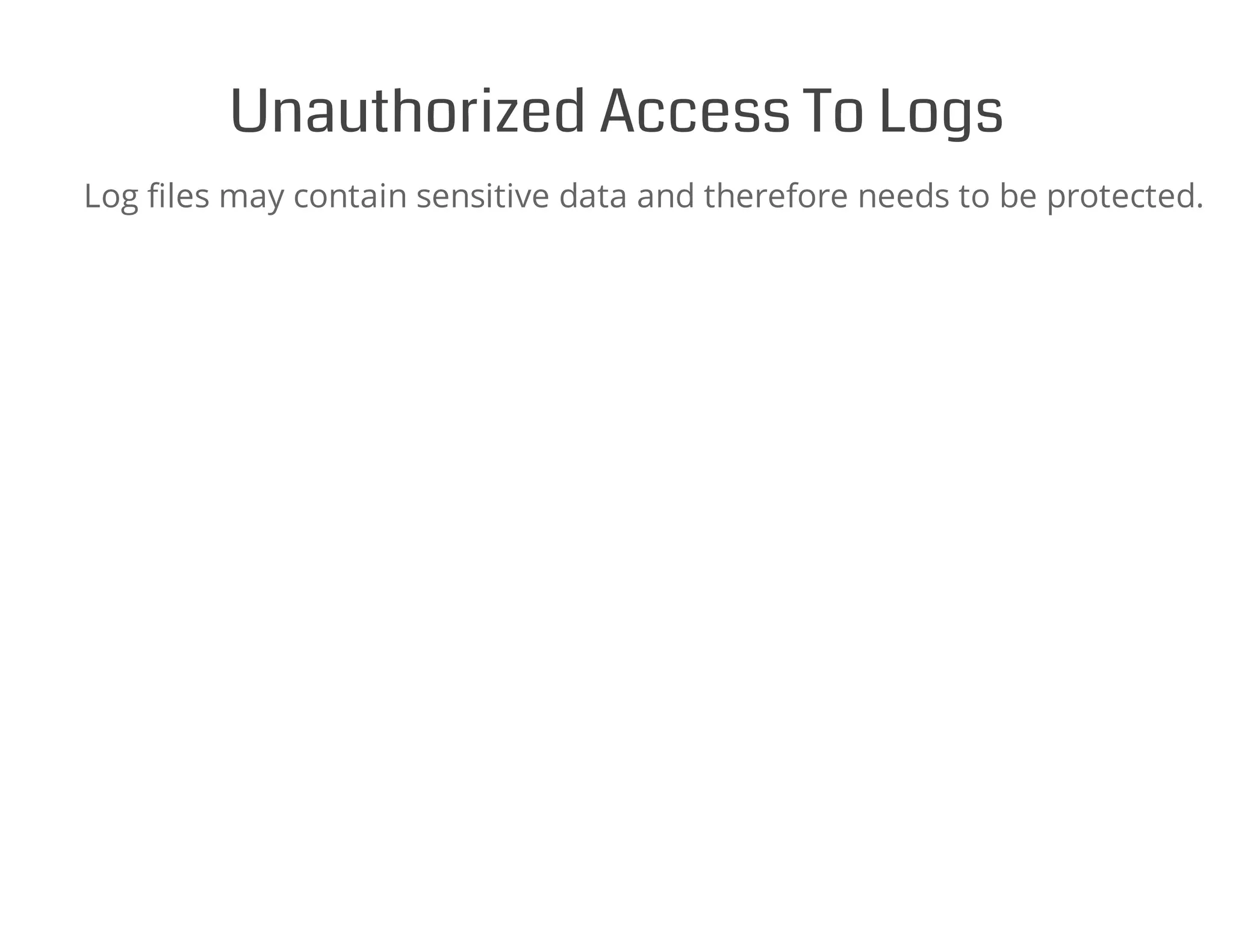 Web Application Security 101 - 12 Logging | PPT