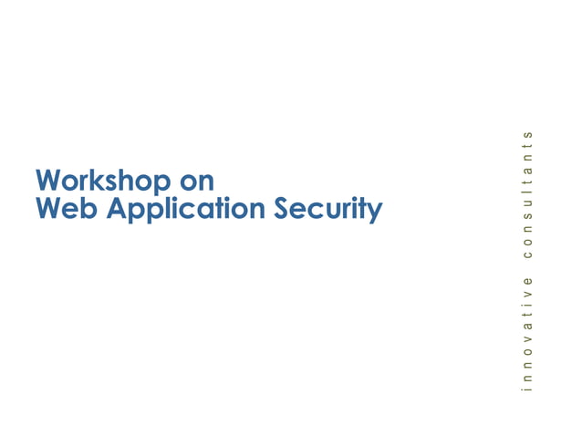 Web Application Security | PPT