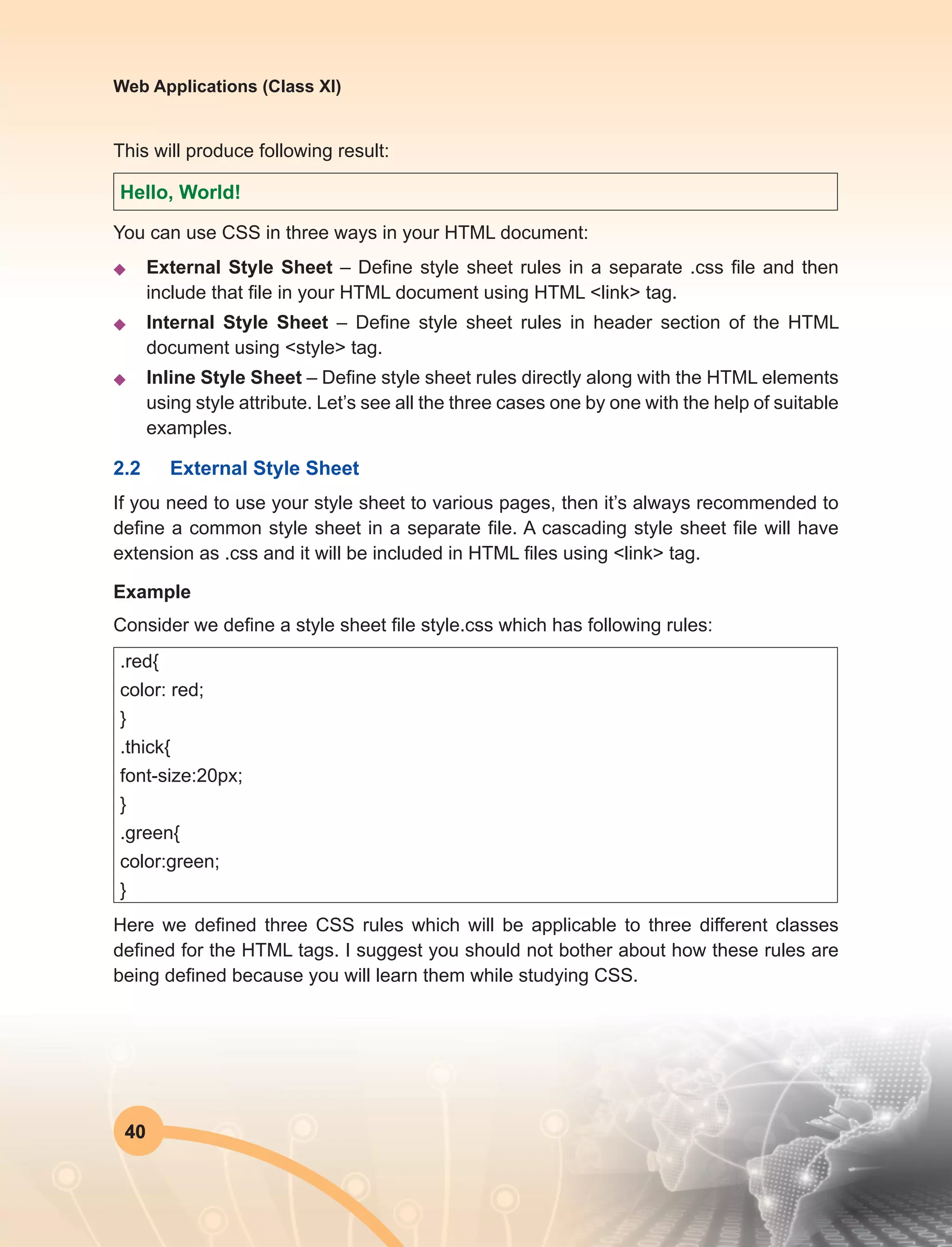 Web Application Class XI (BOOK 1) | PDF