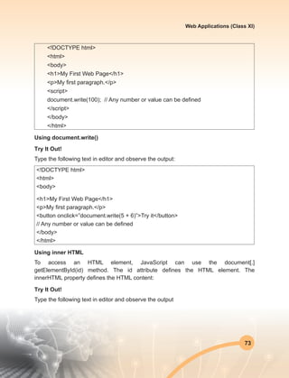 Web Application Class XI (BOOK 1) | PDF