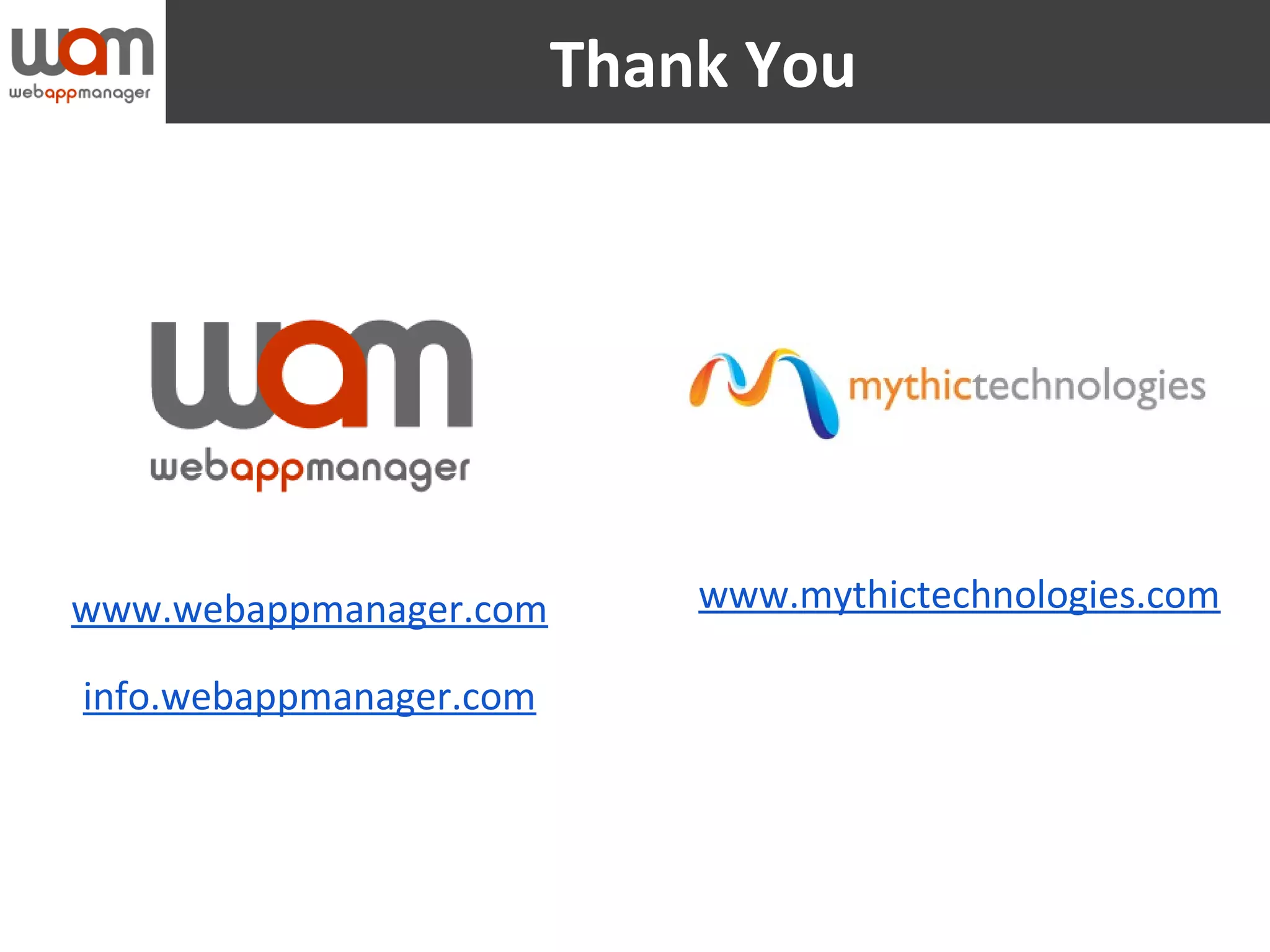 Webappmanager Overview | PPT