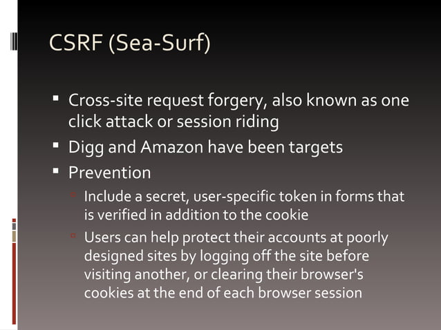 Intro to Web Application Security | PPT