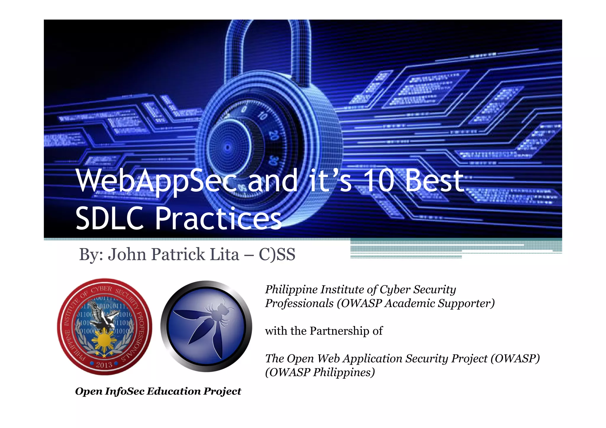 Web appsec and it’s 10 best SDLC practices | PPT
