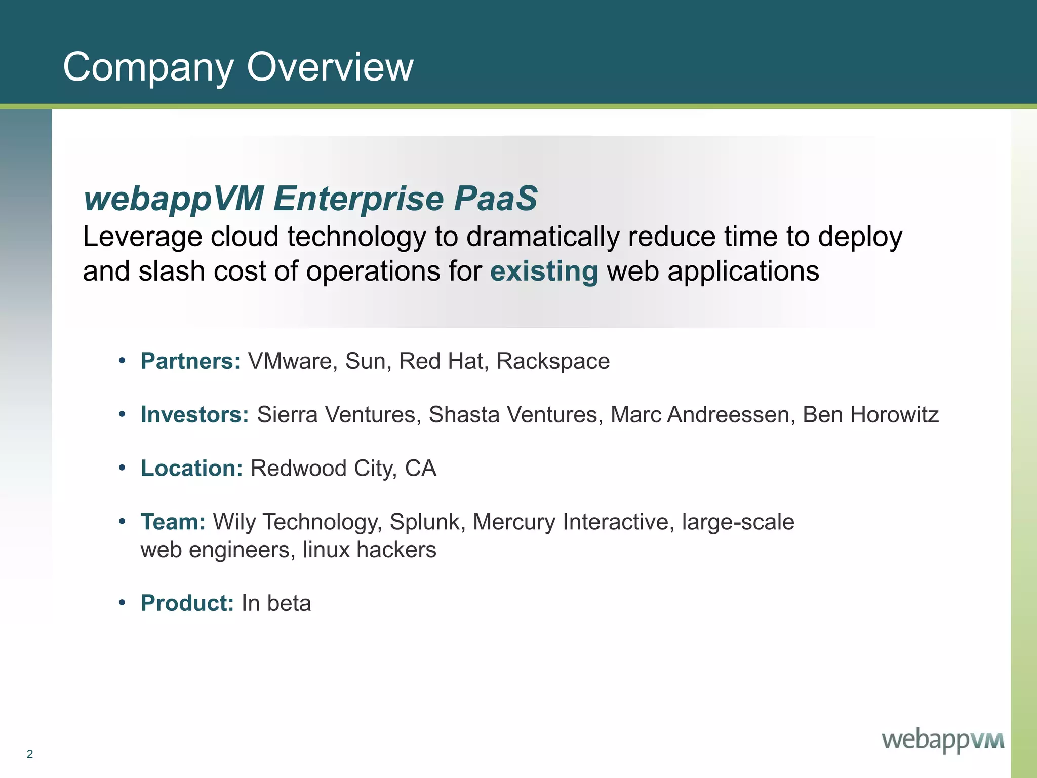 webappVM Cloud Onboarding and Application Management | PPT