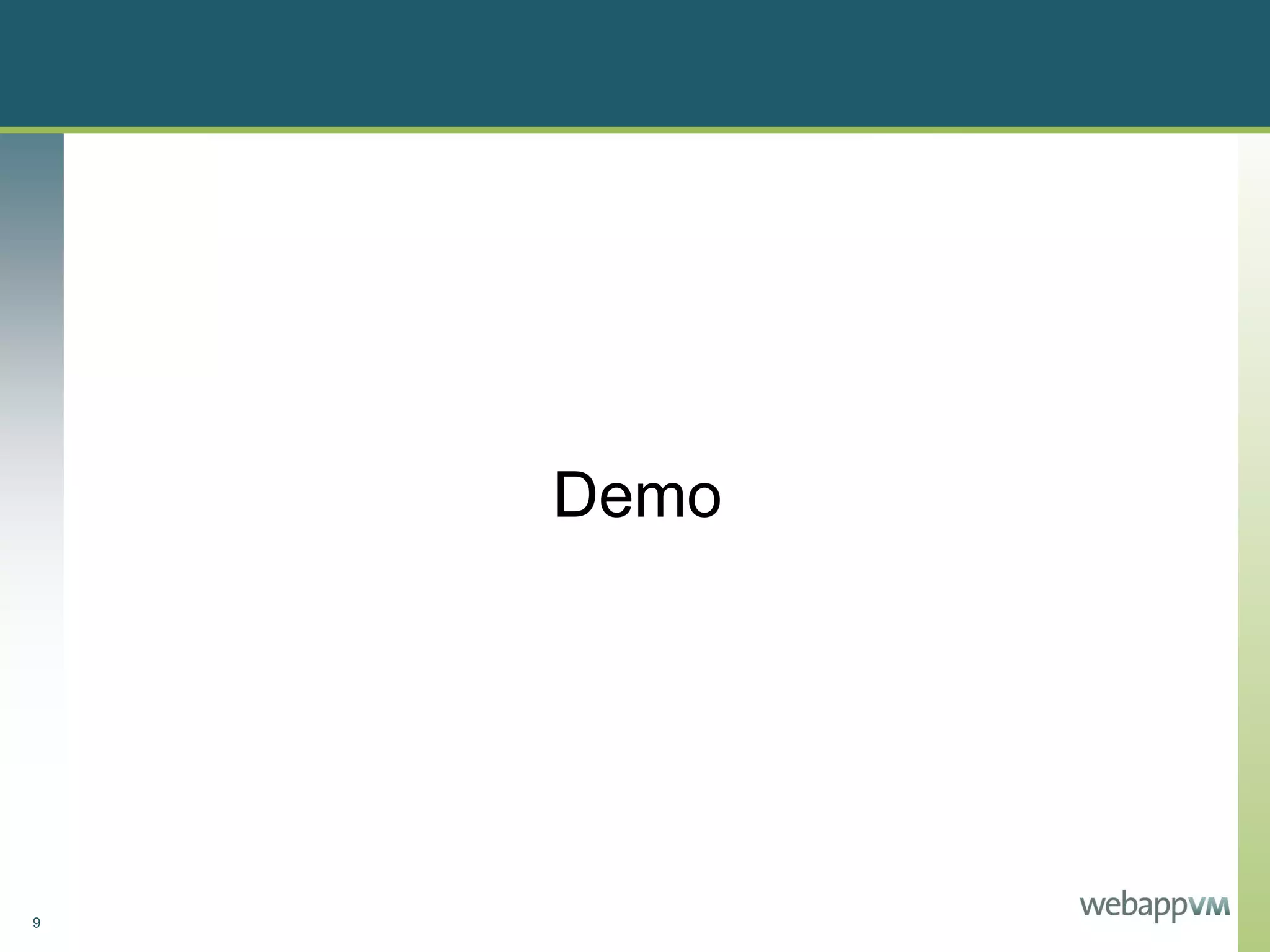 webappVM Cloud Onboarding and Application Management | PPT