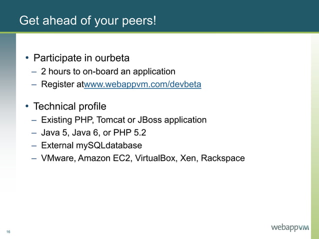 webappVM Cloud Onboarding and Application Management | PPT
