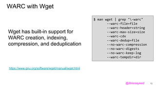 Web ARChive (WARC) File Format | PPT