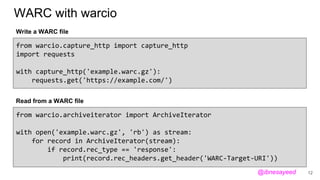 Web ARChive (WARC) File Format | PPT