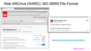 Web ARChive (WARC) File Format | PPT