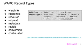 Web ARChive (WARC) File Format | PDF