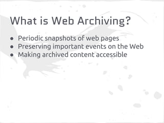 Web Archiving: A Brief Introduction | PDF | Web Design and HTML | Internet