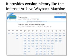 Web Archiving – Lessons and Potential | PPT
