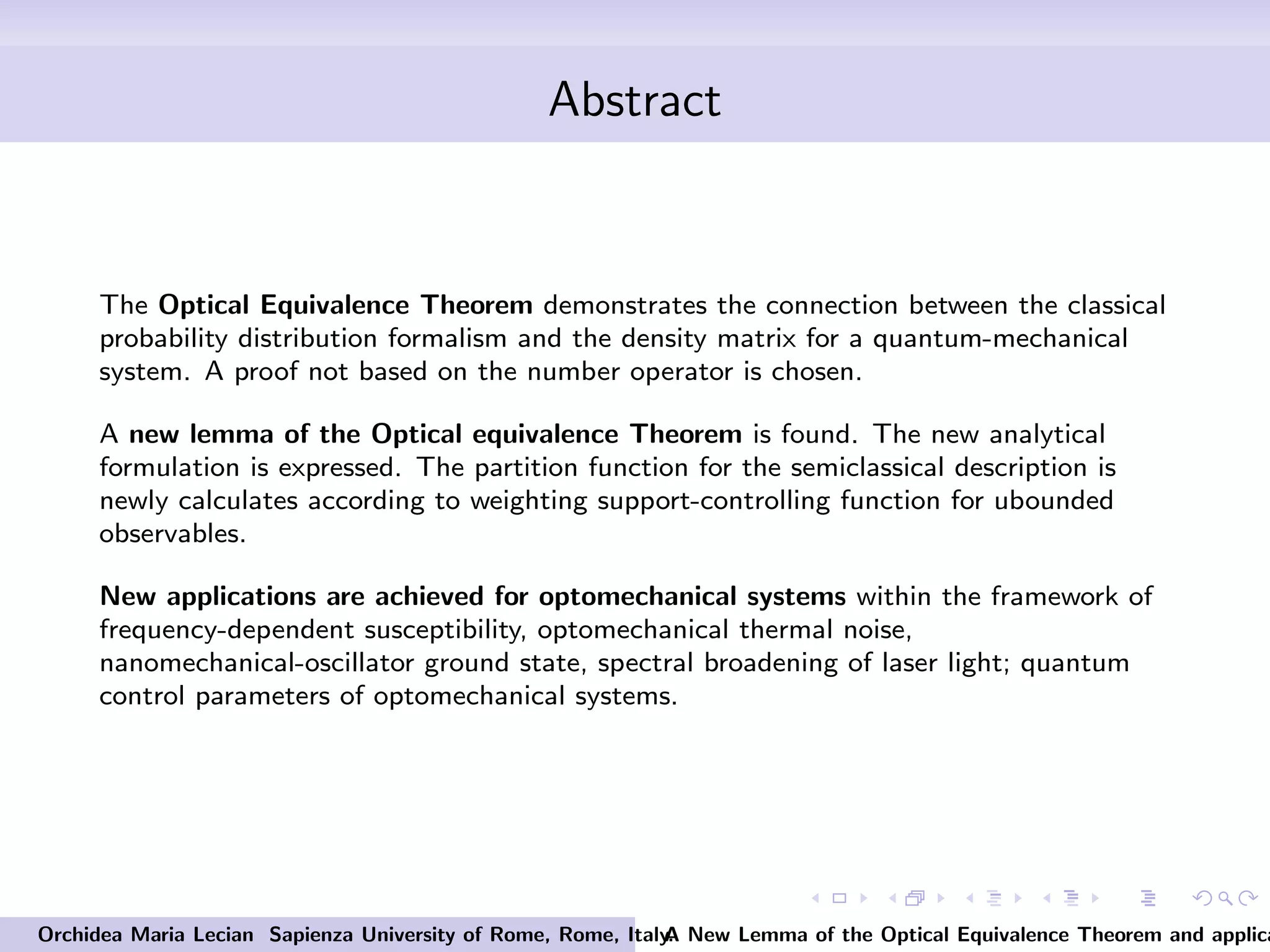 A New Lemma of the Optical Equivalence Theorem and applications in optomechanical systems | PDF