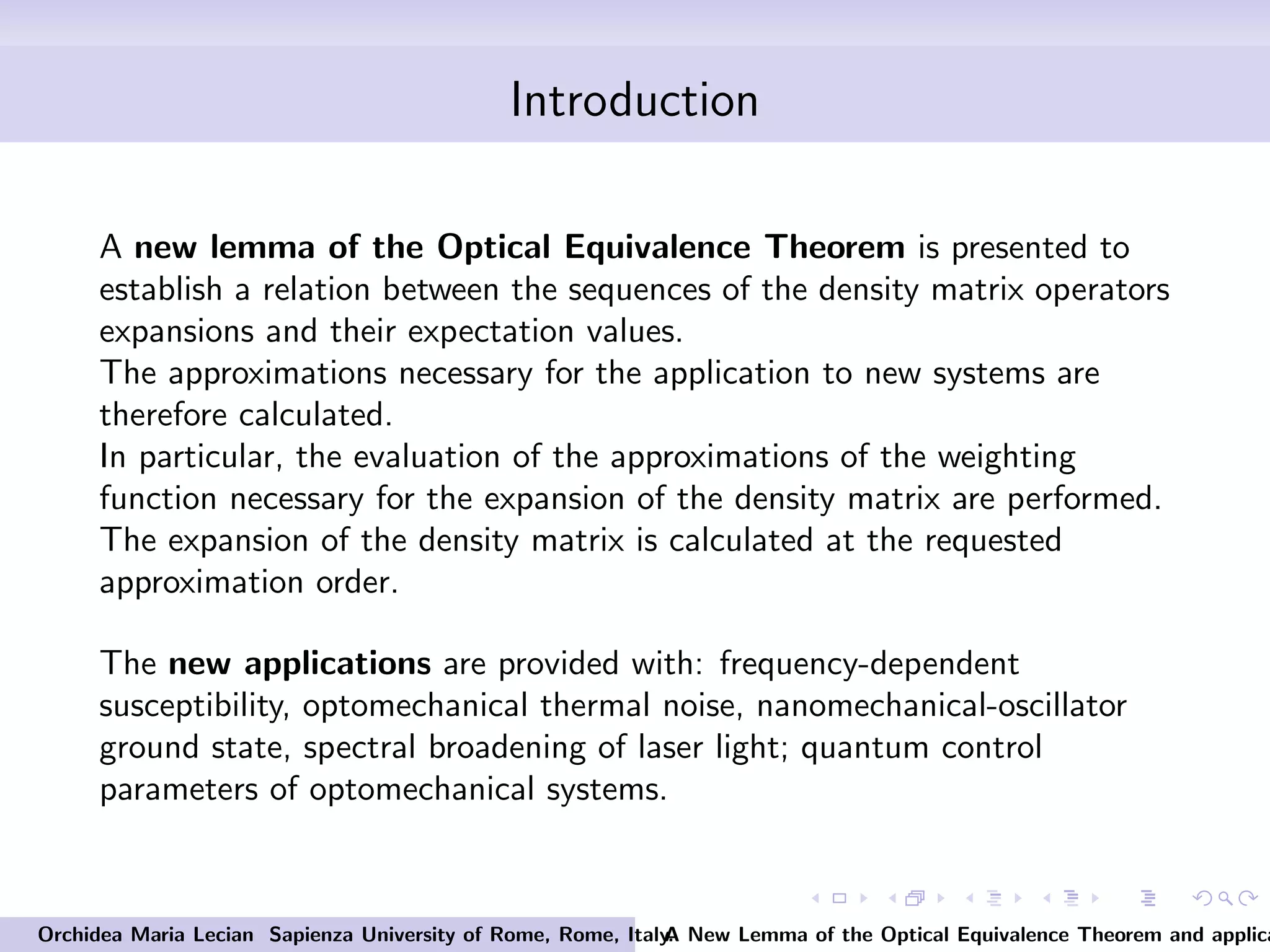 A New Lemma of the Optical Equivalence Theorem and applications in optomechanical systems | PDF