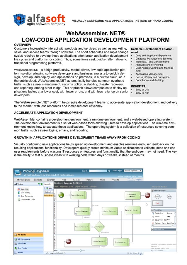 WebAssembler.NET® Business Process Management System | PDF | Operating ...