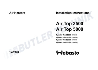 Webasto AIRTOP 3500/5000 Installation Instructions | PDF