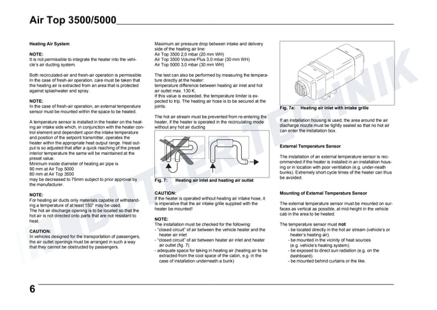 Webasto AIRTOP 3500/5000 Installation Instructions | PDF | Auto Safety ...