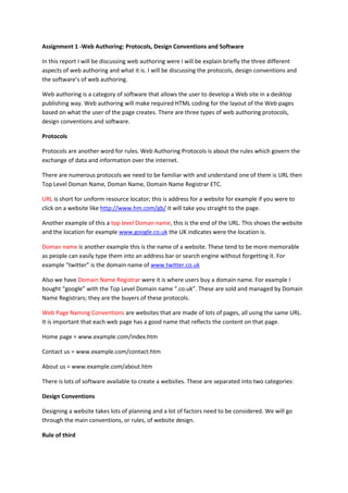 Web authoring, assignment 1 | PDF