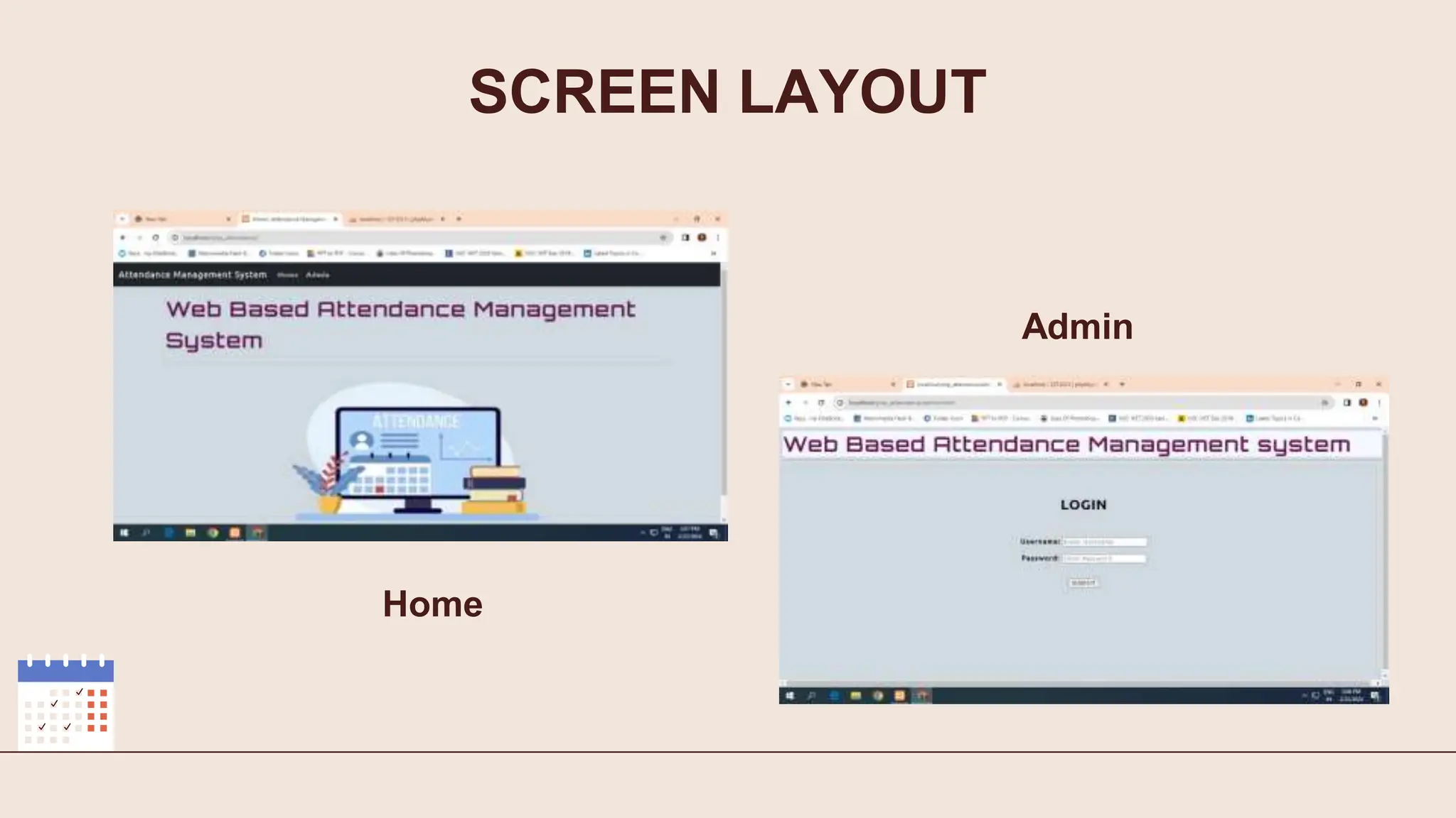web based attendance model project ppt.pptx | Web Development | Internet
