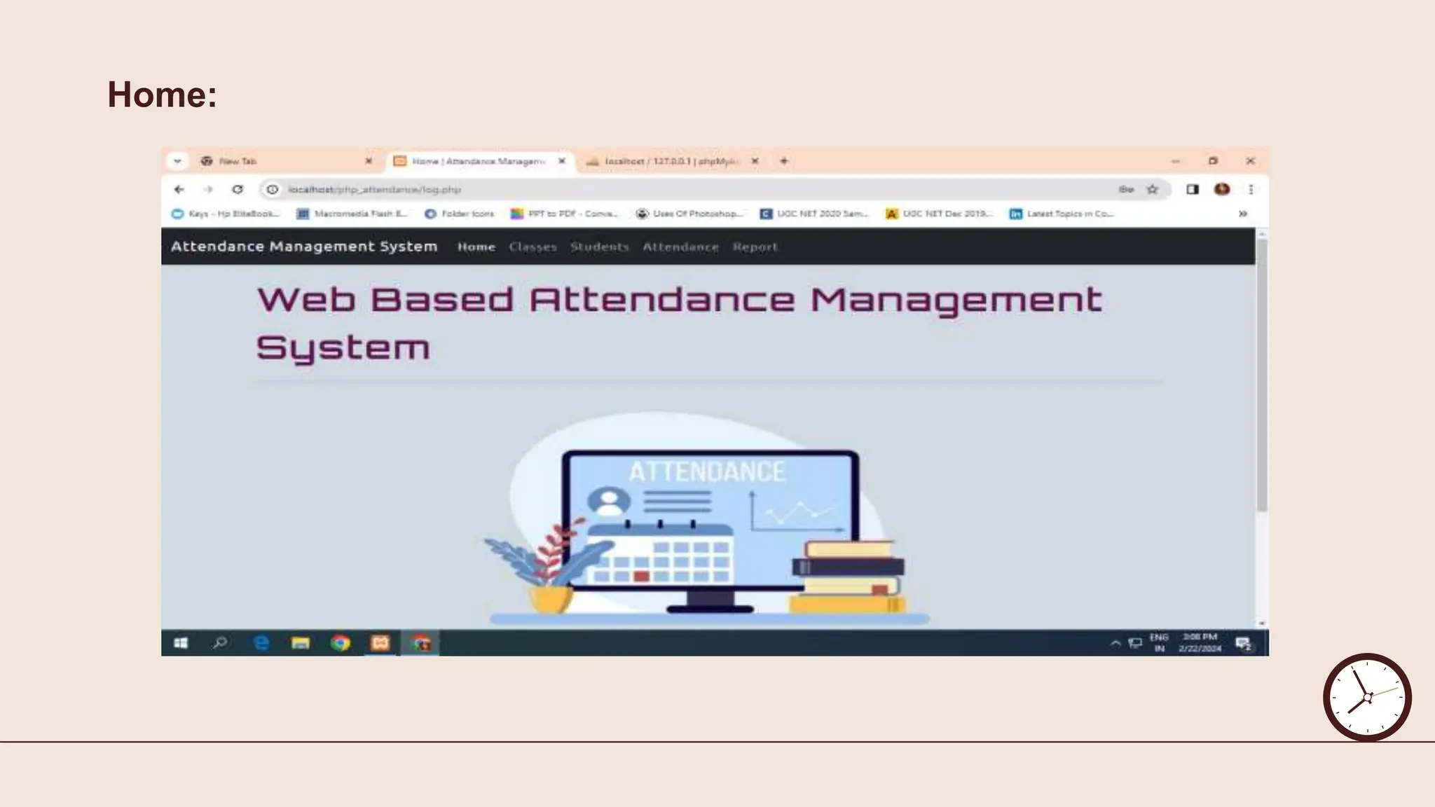 web based attendance model project ppt.pptx | Web Development | Internet