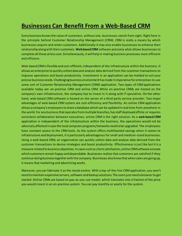 Web based crm | PDF