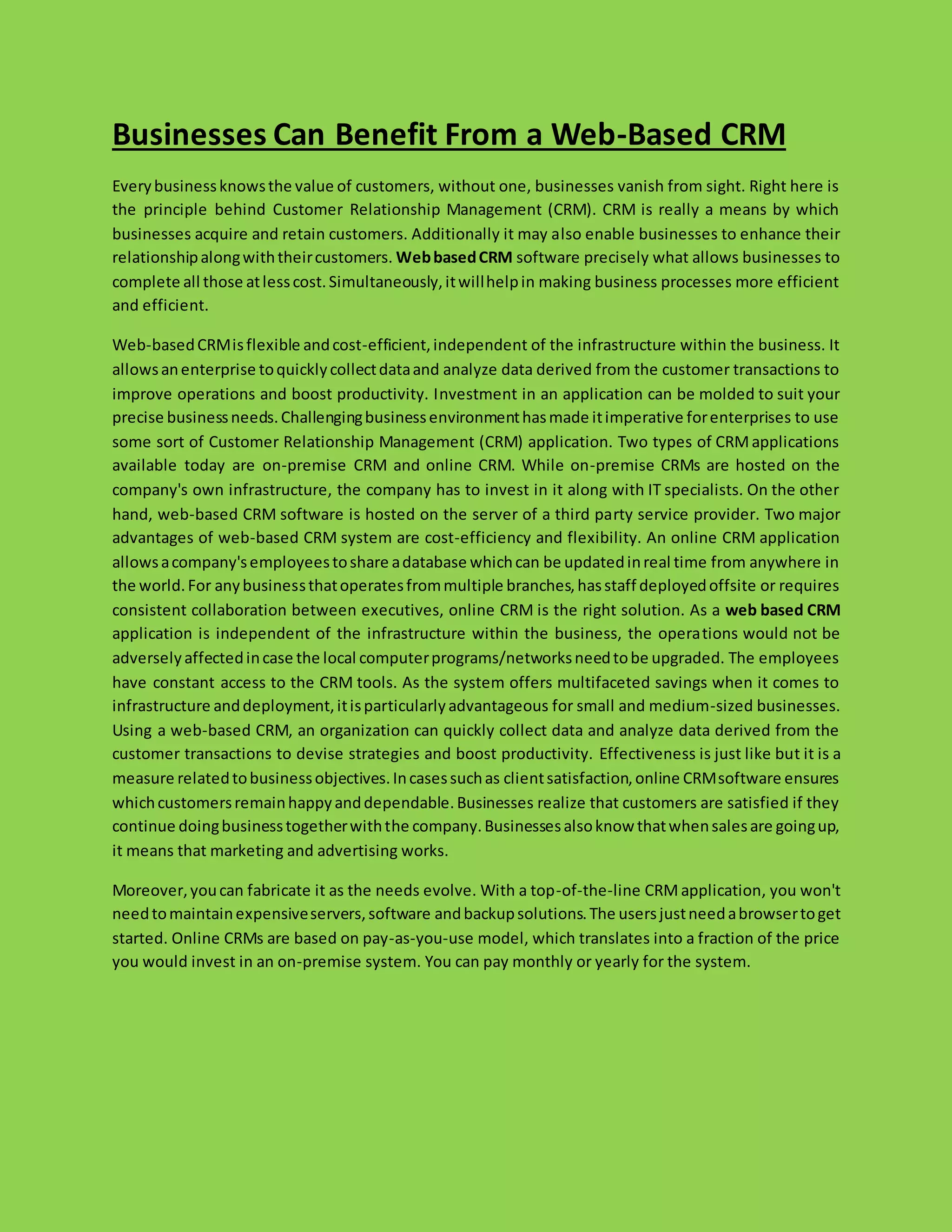 Web based crm | DOCX