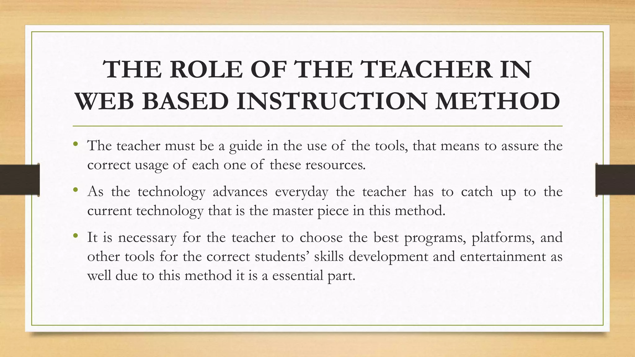 Web based instruction method | PPT