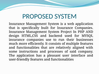web based insurance service presentation | PPTX
