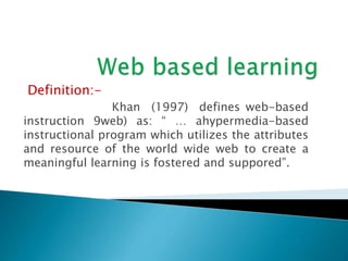 Web based learning | PPTX