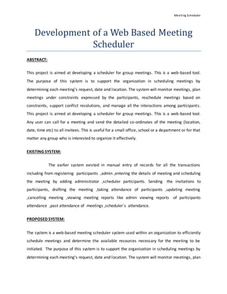 Web based meeting scheduler | DOCX