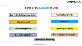 Web based QMS system