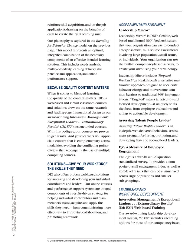 Web Based Solutions For Developing Exceptional Leaders And Teams | PDF