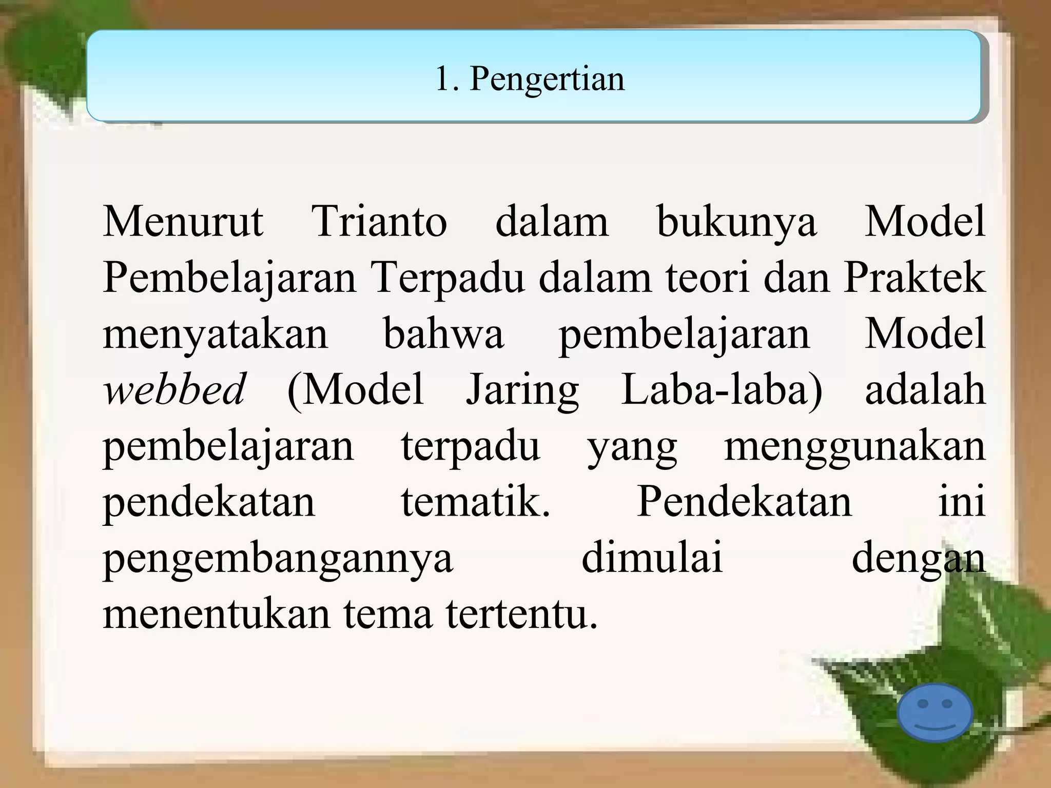 pembelajaran terpadu model Webbed | PPT