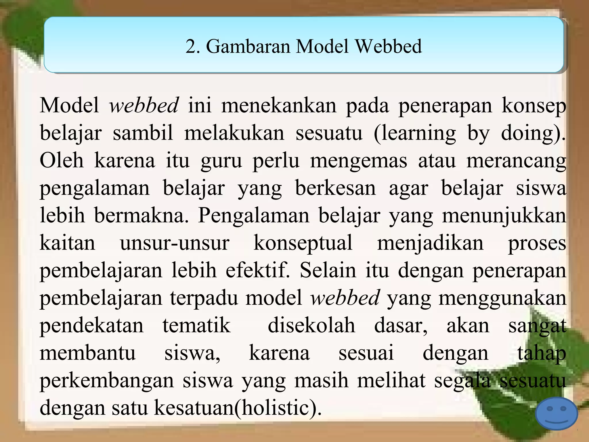 pembelajaran terpadu model Webbed | PPT