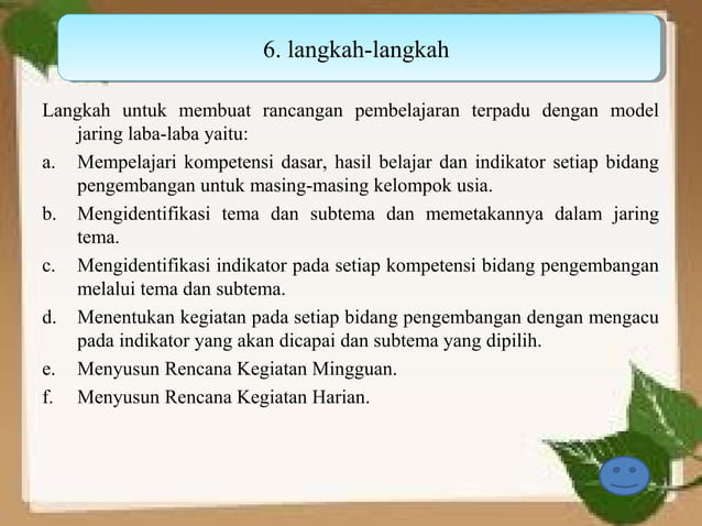 pembelajaran terpadu model Webbed | PPT