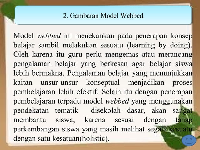 pembelajaran terpadu model Webbed | PPT
