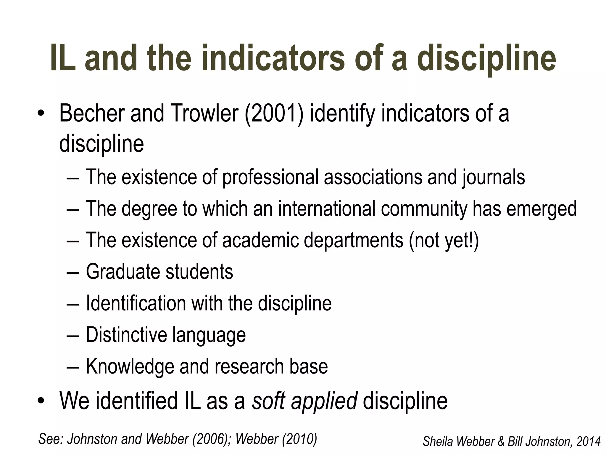 Information Literacy as a discipline: a contemporary perspective | PDF