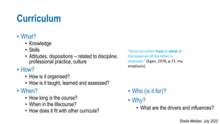 Curriculum, community, context, sustainability: A reflection | PPT