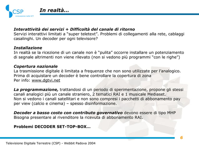 Webbit TV digitale terrestre | PPT