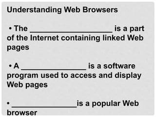 Web browser | PPTX | Internet for Beginners | Internet